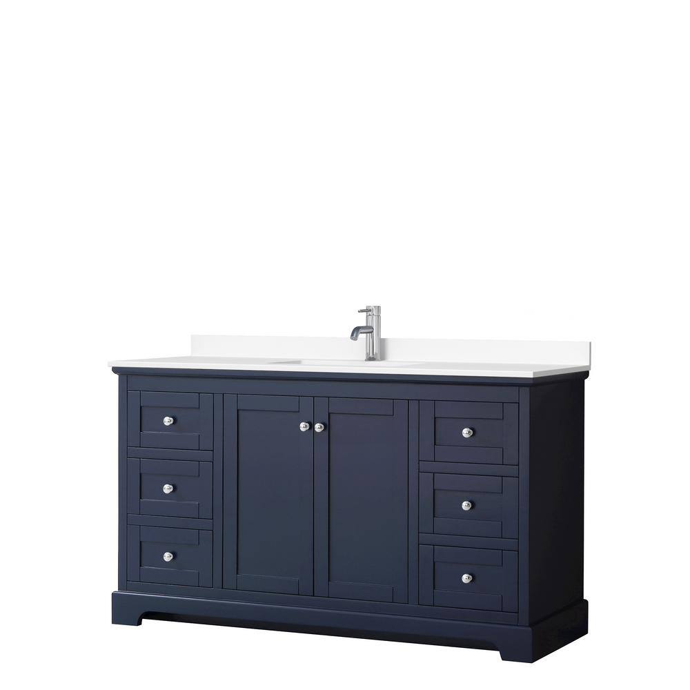 Wyndham Collection Avery 60 in. W x 22 in. D x 35 in. H Single Bath ...