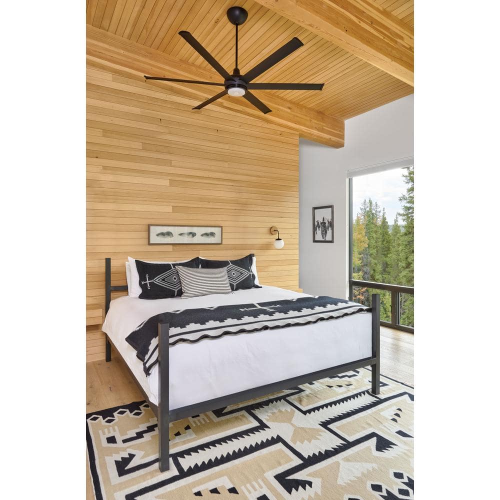 Buy es6 72 in. Indoor Black Smart Ceiling Fan with LED Light Kit ...