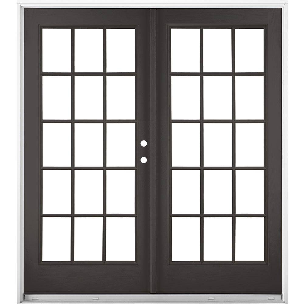 MP Doors 72 in. x 80 in. Black Left-Hand Outswing Fiberglass Full Lite ...