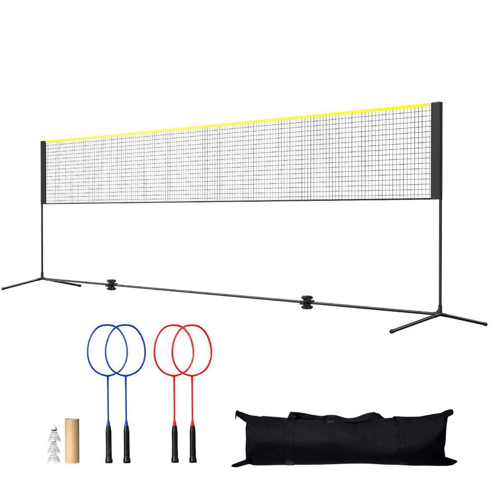 SKYSHALO Badminton Net, Portable Tennis Net Set with Poles, Height ...