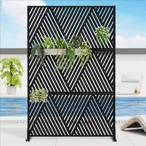 Lumioca 47 in. W x 71 in. H Black Brick Rectangle Galvanized Sheet ...