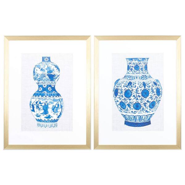 Paragon Ming Vase Ming Vase B by Mccavitt 2-Piece Framed Abstract ...