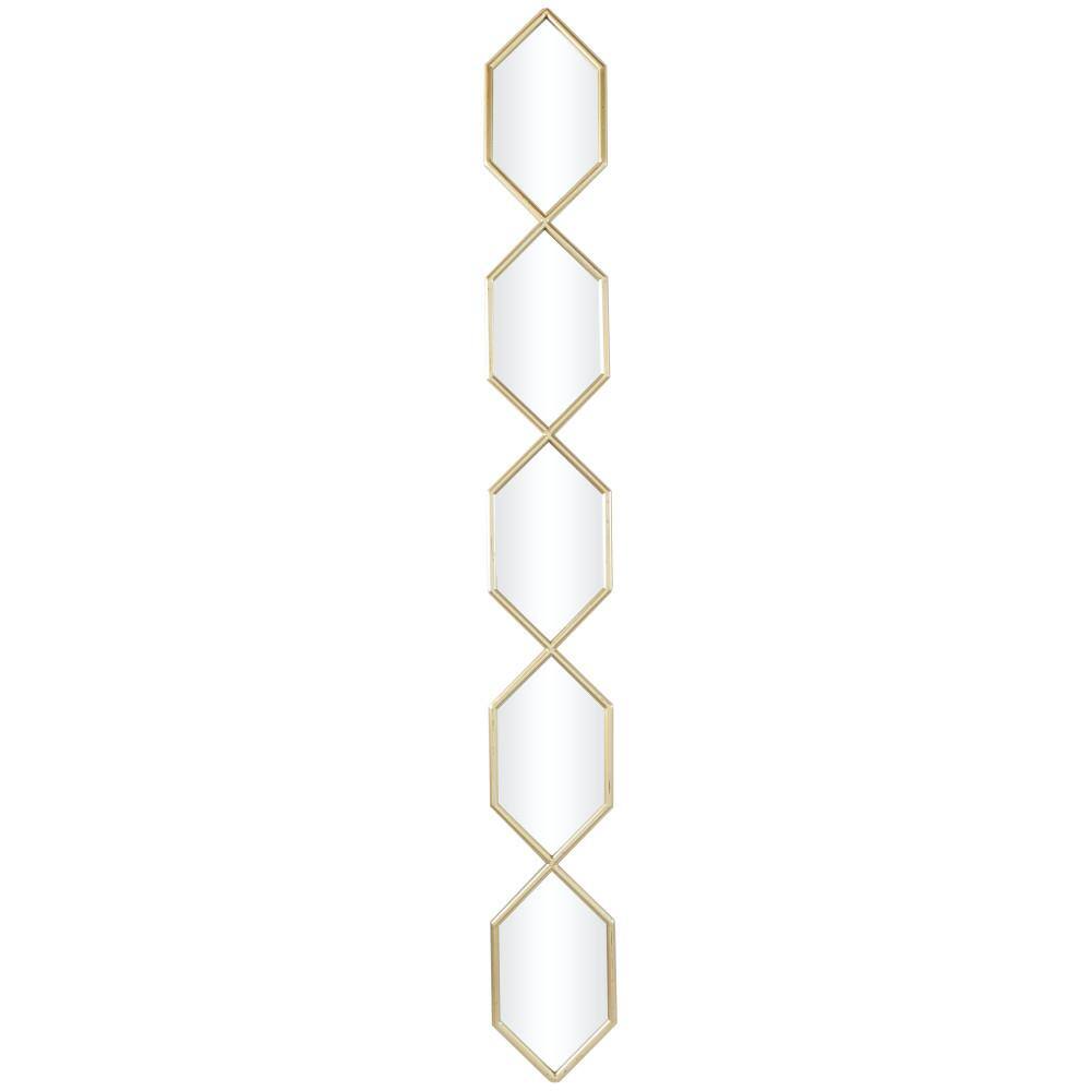 Litton Lane 59 in. x 7 in. Slim Stacked Chain 5 Layer Geometric Framed ...