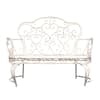 Zaer Ltd. International 45 in. L 2-Person Antique White Metal Garden ...