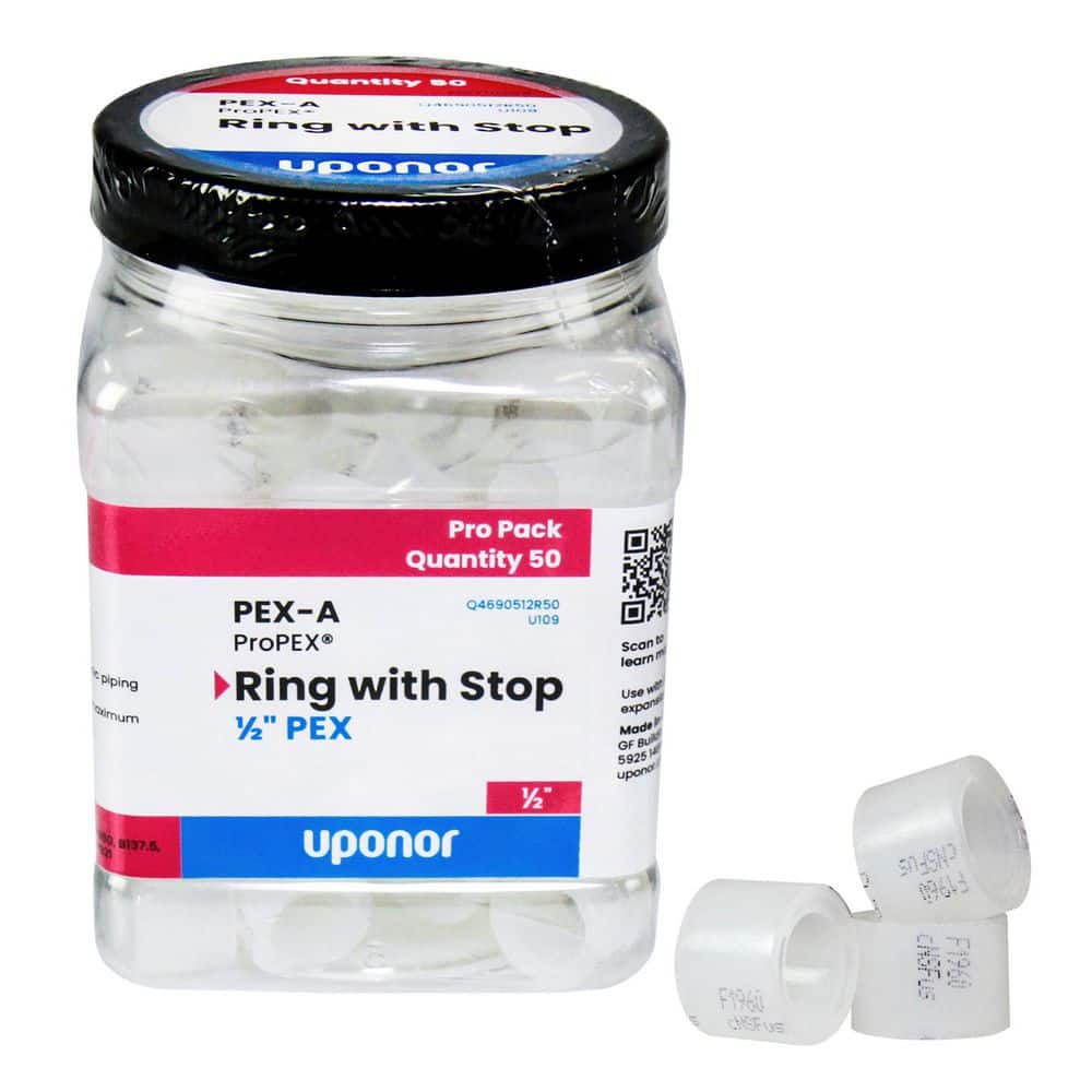 Uponor ProPEX 1/2 in. PEX-A Expansion Barb Ring/Sleeve with Stop (50 ...