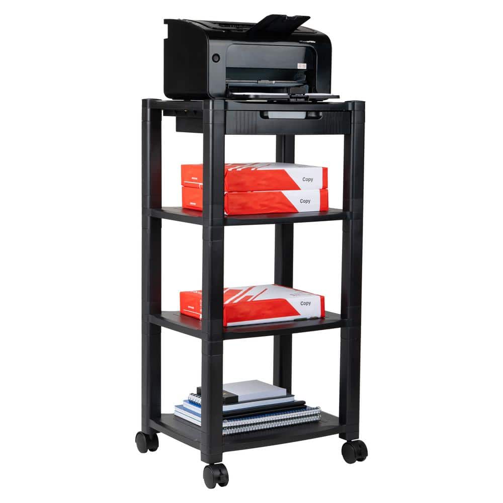 Reviews for Mind Reader 4-Shelf Plastic Wheeled Printer Cart Organizer ...