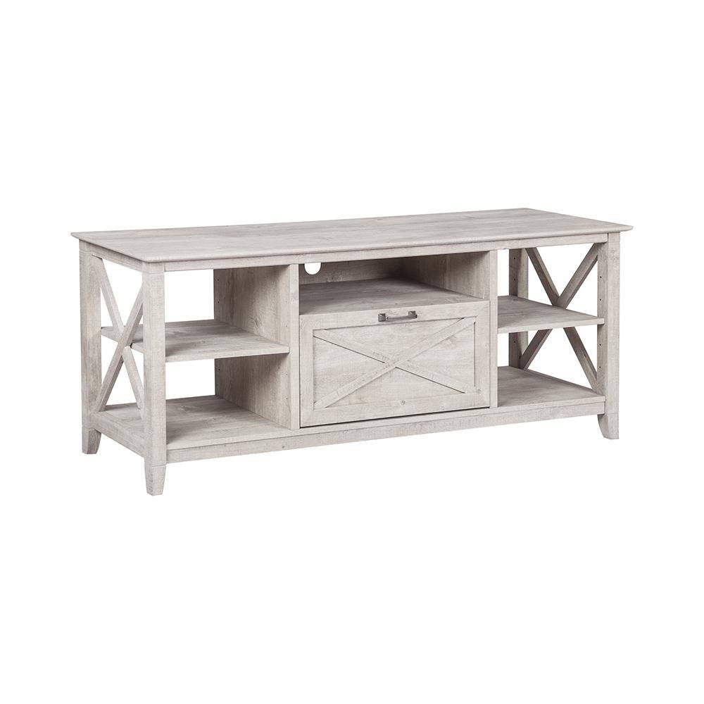 SAINT BIRCH Honduras 59.5 in. Washed Gray TV Stand Fits TV's up to 60 ...
