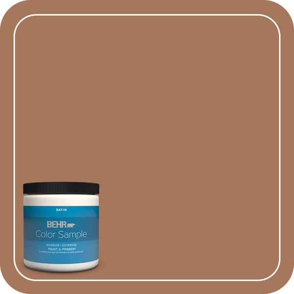 BEHR PREMIUM PLUS 8 oz. #240F-5 Toasted Chestnut Satin Enamel Interior ...