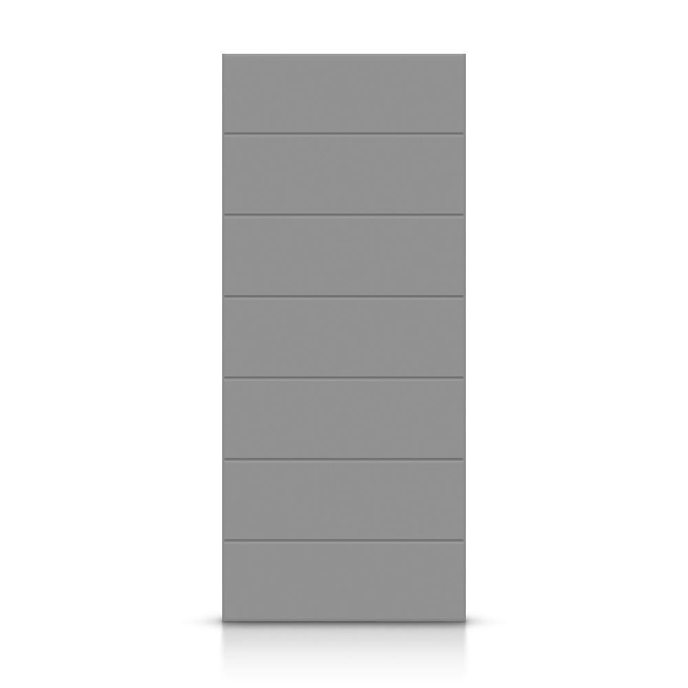 CALHOME 36 in. x 80 in. Hollow Core Light Gray Painted Composite MDF ...