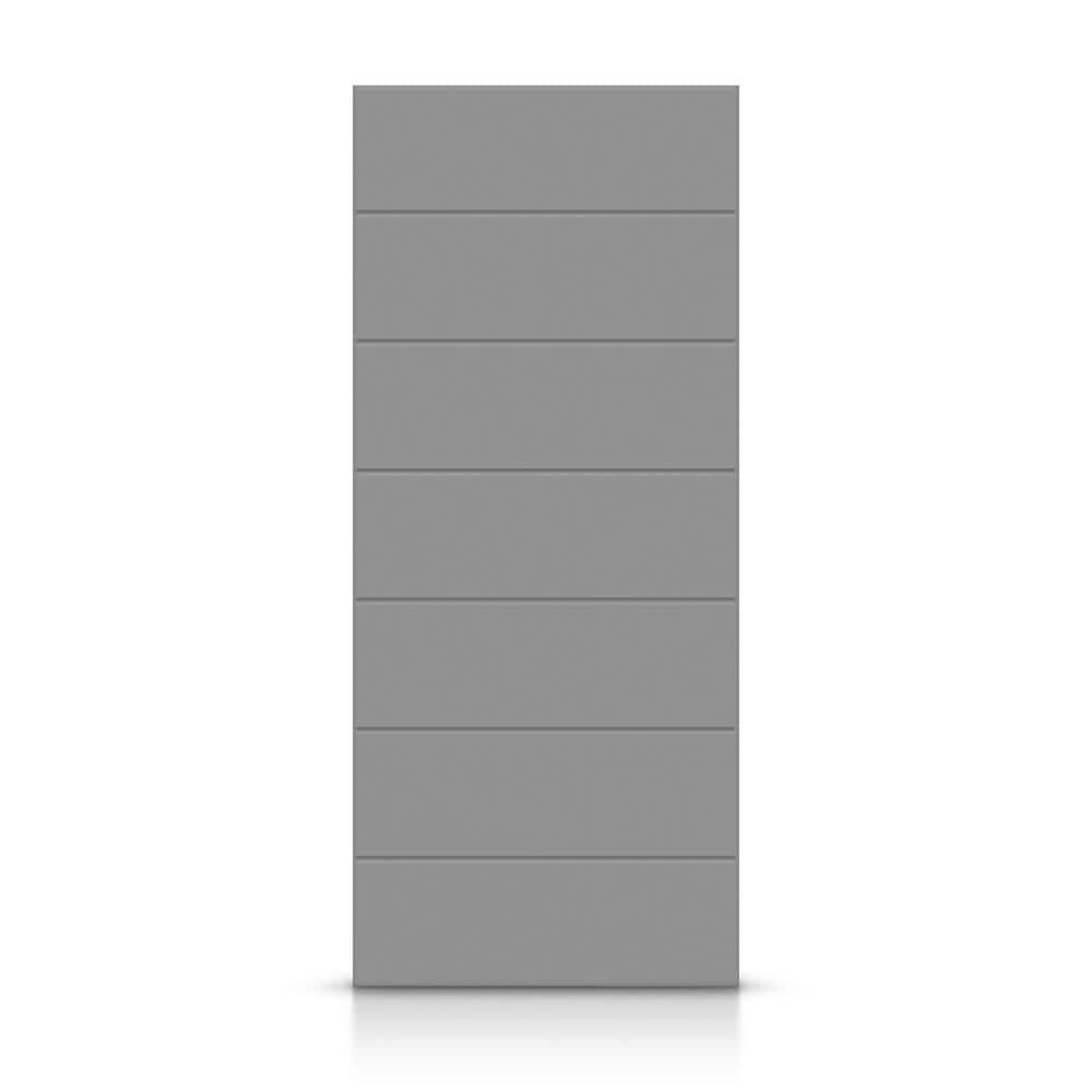 CALHOME 30 in. x 96 in. Hollow Core Light Gray Painted Composite MDF ...