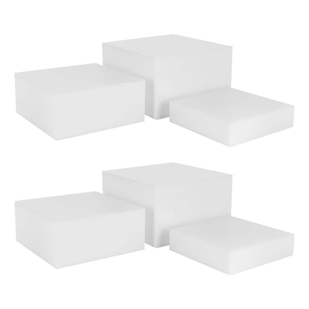 YIYIBYUS White 8 in. 9 in. 10 in. 3-Different Sizes Rectangular Display ...