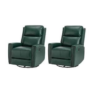 JAYDEN CREATION Regina 30.31 in. Wide Sage Genuine Leather Swivel ...
