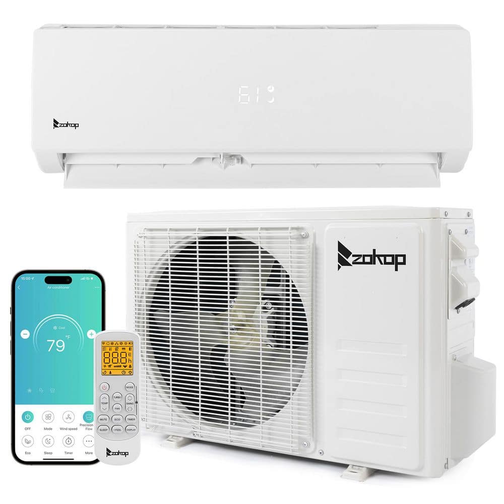 Karl Home 21 Seer 12000 Btu 1 Ton Wi Fi Ductless Mini Split Air