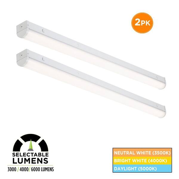 Commercial Electric 2-Pack 4 ft. Commercial Integrated LED White Strip ...