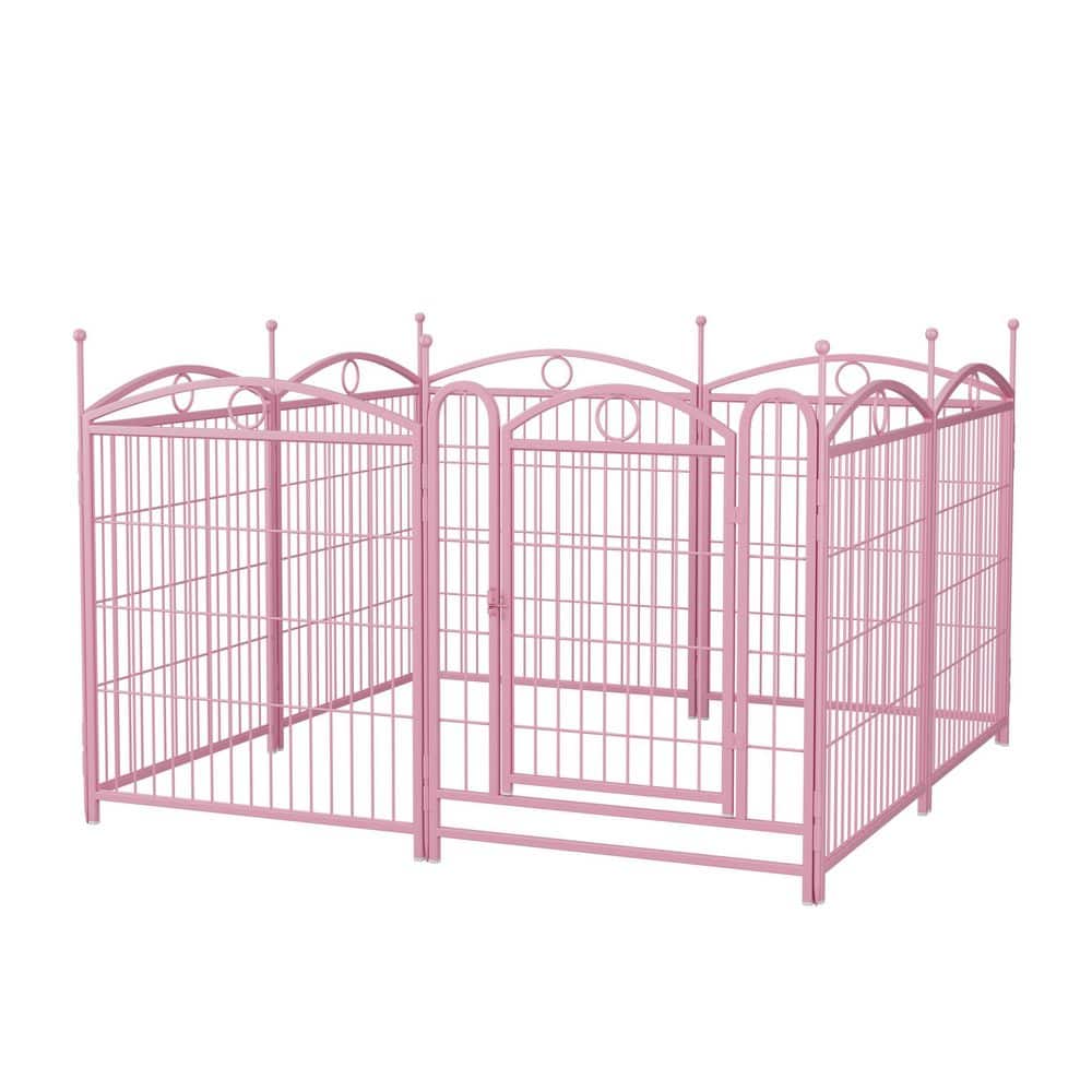 Tidoin 26 in. x 32 in. H 8-Panel Pink Metal Heavy Duty Portable Garden ...