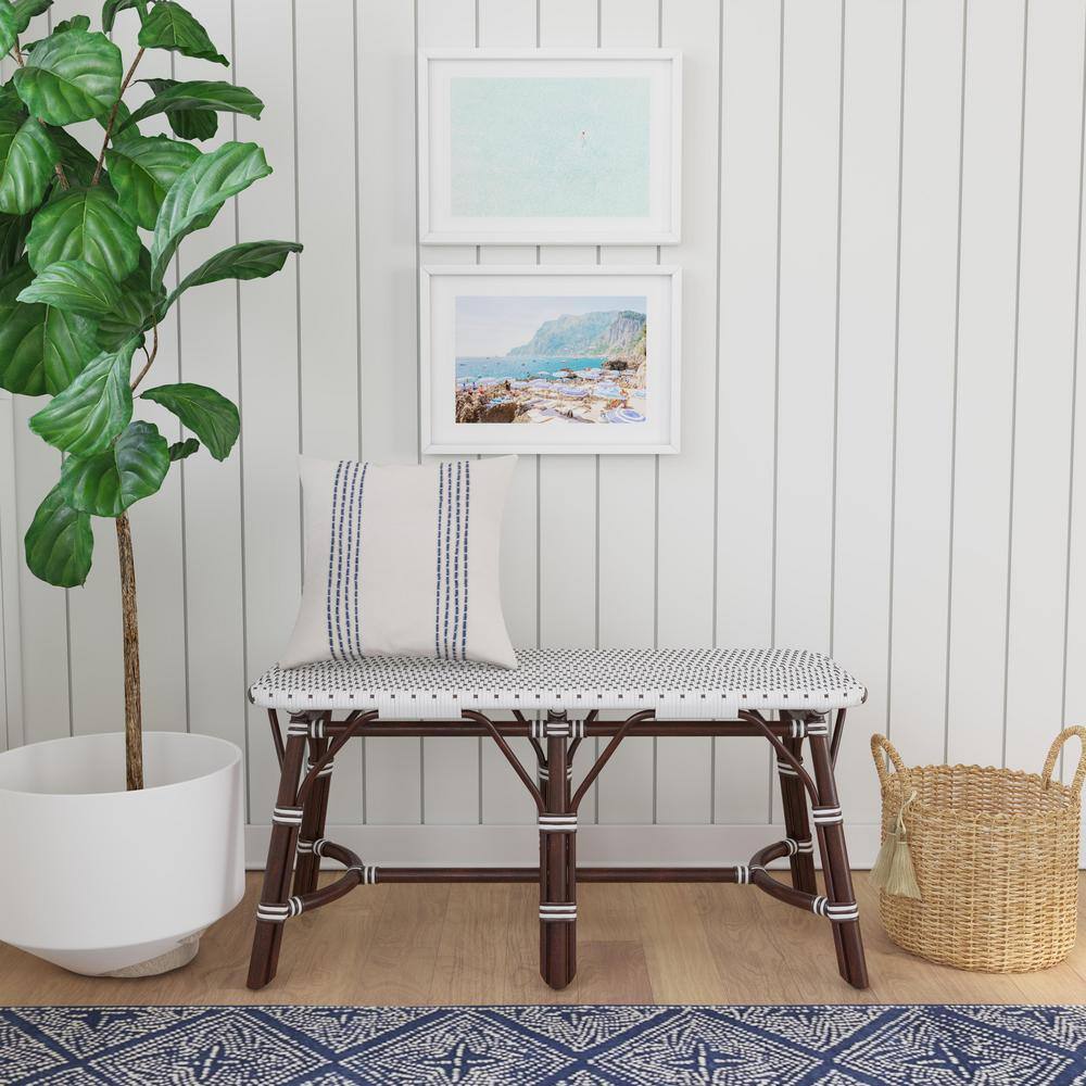 Butler Specialty Company Marcella Dark Brown 42.5 in. W Rattan Backless ...