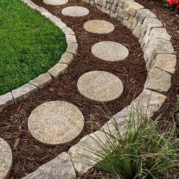 Round Aggregate Stepping Stones Half Round Stone Copings Watling