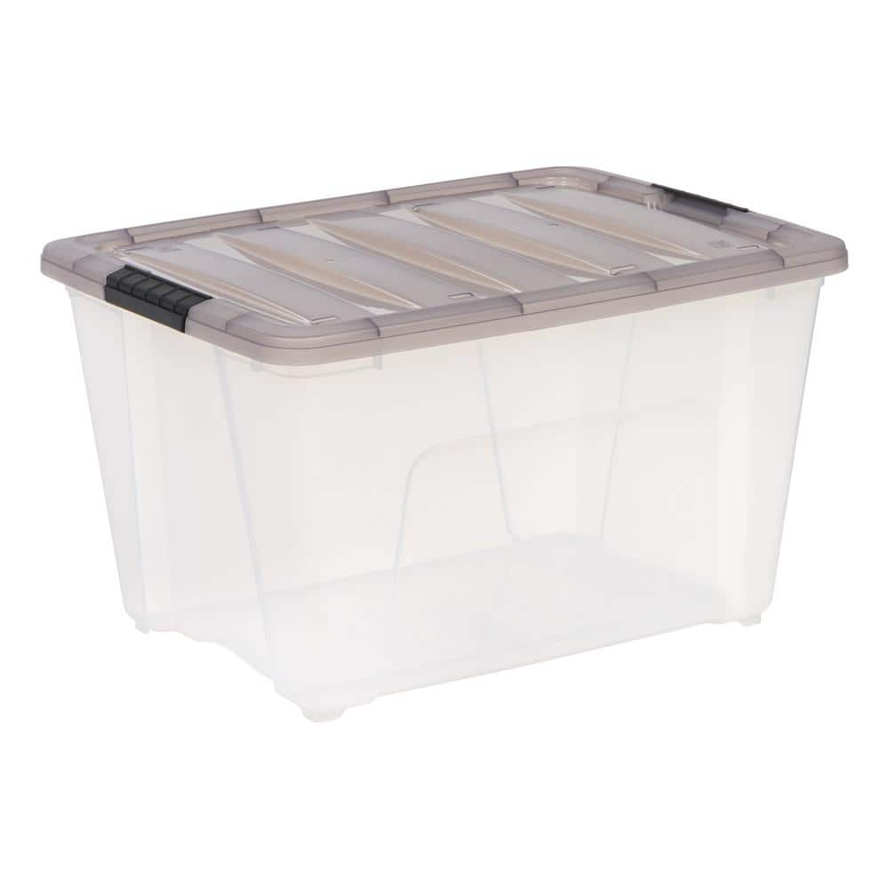 IRIS 54 Qt./13.5 Gal. Plastic Storage Box with Latching Lid, Clear ...