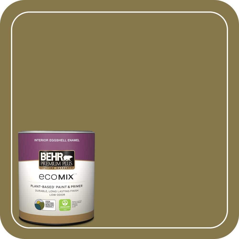 BEHR PREMIUM PLUS 1 qt. #M330-7 Green Tea Leaf Eggshell Enamel EcoMix ...