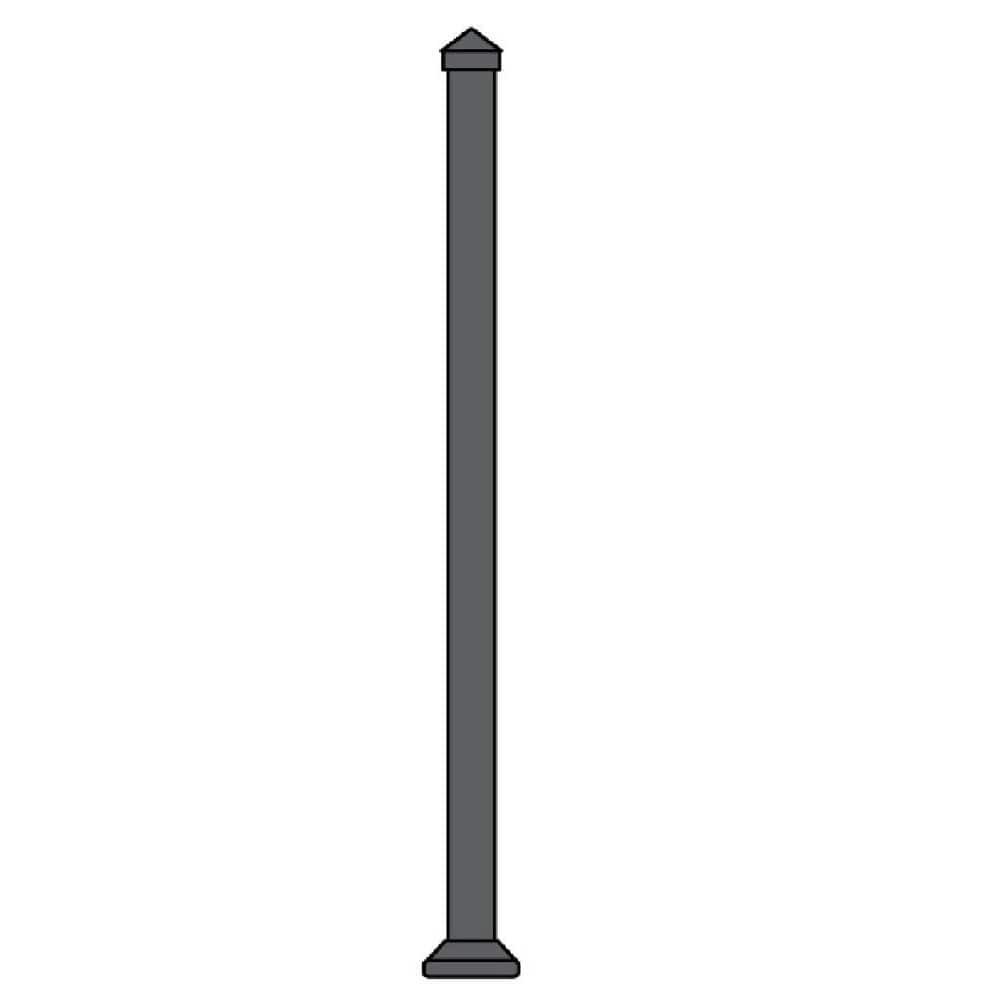 Cinch 2 in. x 2 in. x 44 in. Steel Satin Black Blank Post Assembly 42 ...