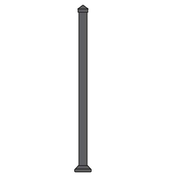 Cinch 2 in. x 2 in. x 44 in. Steel Satin Black Blank Post Assembly 42 ...