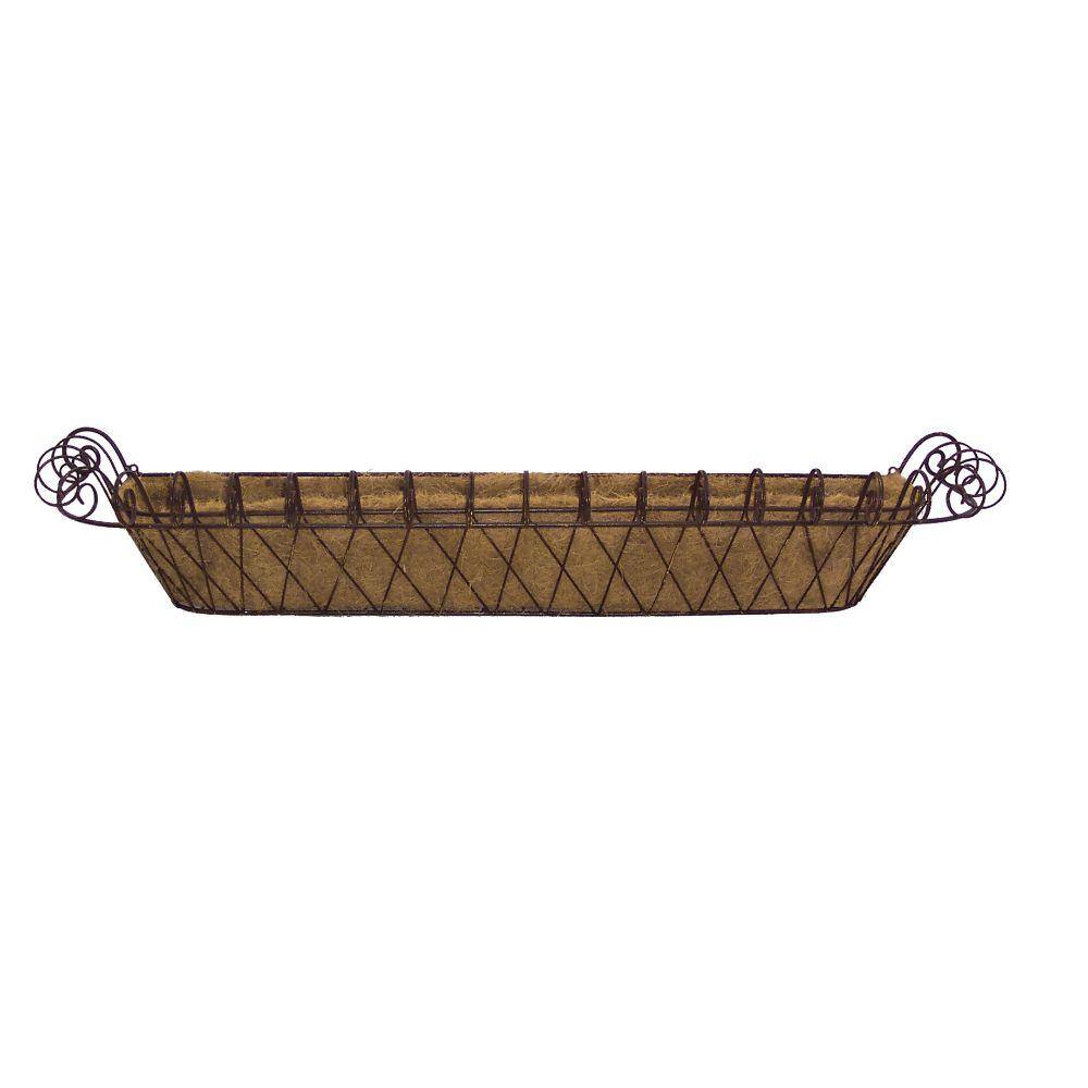 Deer Park 11 in. x 46 in. Metal Large French Window Box with Coco Liner ...