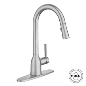 MOEN Adler Single-Handle Pull-Down Sprayer Kitchen Faucet with Power ...