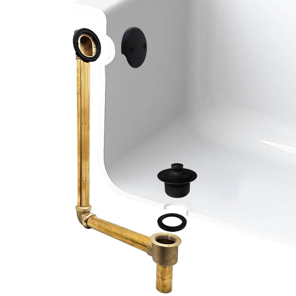 Westbrass 22 in. Direct Connect 17-Gauge Brass Waste and Overflow with ...