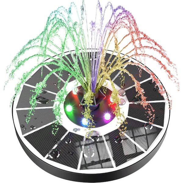 Phewnyzo 3.5-Watt Glass Solar Fountain Floating Water Pump with Battery ...