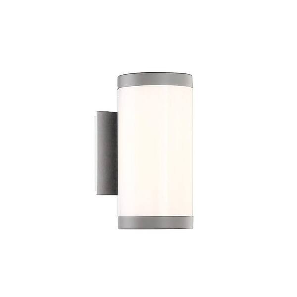 WAC Lighting Cylo 9 in. Titanium Outdoor Wall Sconce, Integrated LED ...