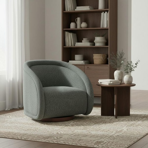 CHRISTOPHER KNIGHT HOME Glynnis Green + Walnut 30.5 in. Swivel ...