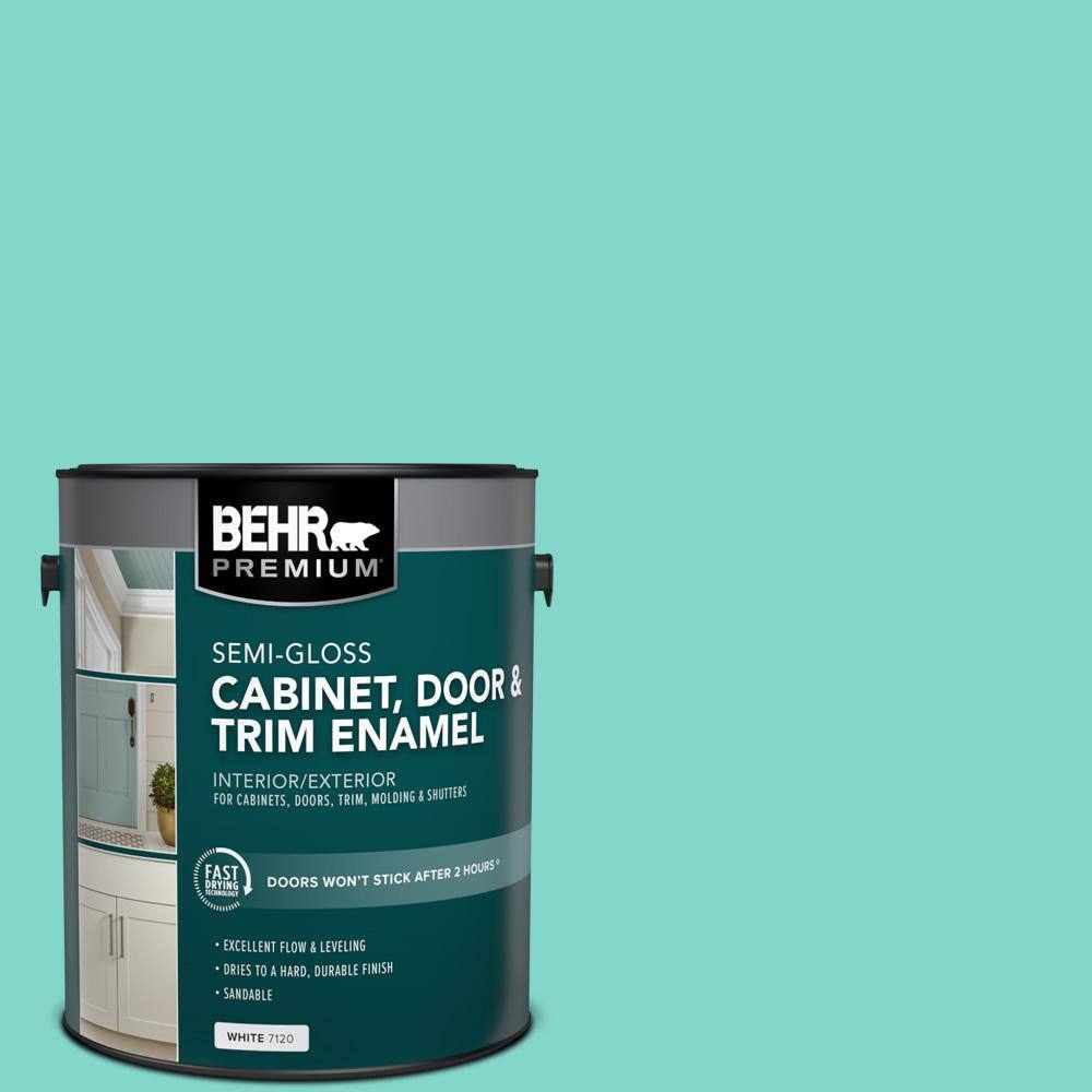 BEHR PREMIUM 1 gal. #HDC-MD-09 Island Oasis Semi-Gloss Enamel Interior ...