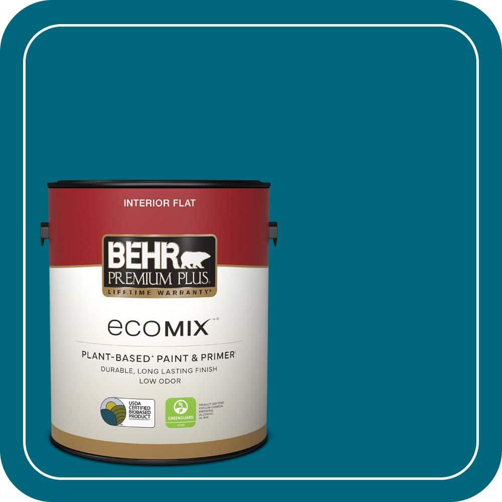 BEHR PREMIUM PLUS 1 gal. #P480-7 Striking Flat EcoMix Plant-Based ...