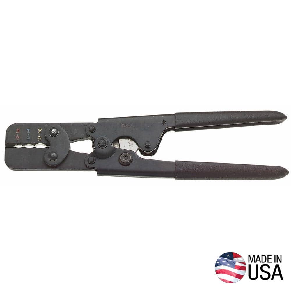Klein Tools 9 in. Full-Cycle Ratcheting Crimper for Insulated Terminals ...