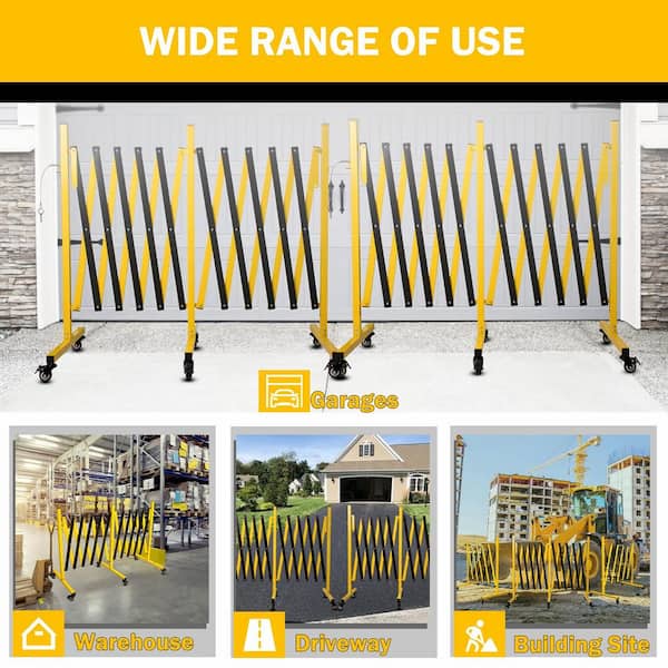 Amucolo 204 in. Metal Expandable Barricade, Folding Security Gate ...