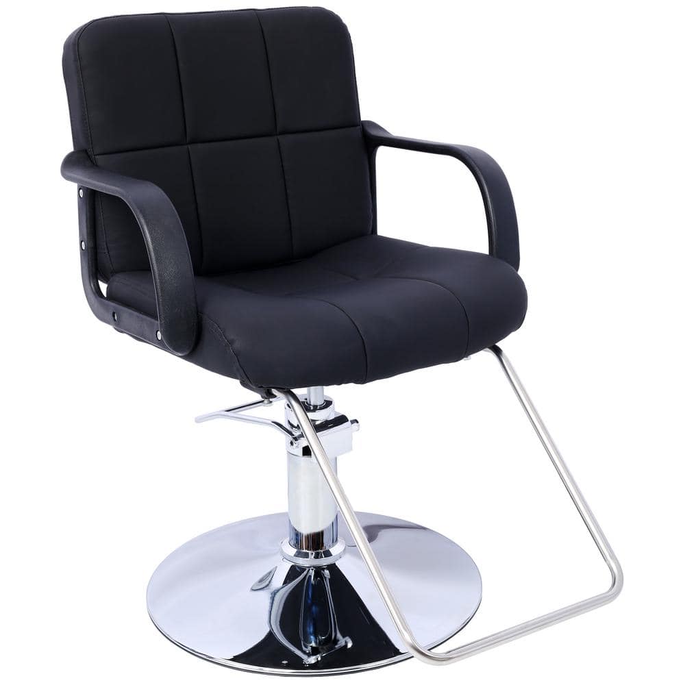 Faux Leather Ergonomic Barber Chair Adjustable Height Salon Chair ...