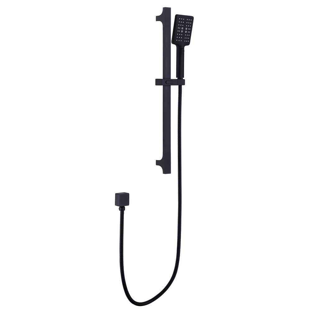 3-Spray Multi-function Slide Bar with Hand Shower in Matte Black S ...