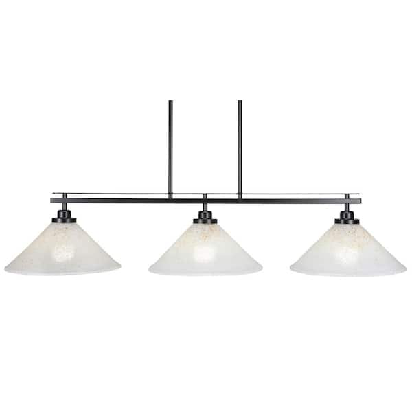 Monroe 3-Light, Matte Black Billiard Light, Any room with 12 in. Gold ...