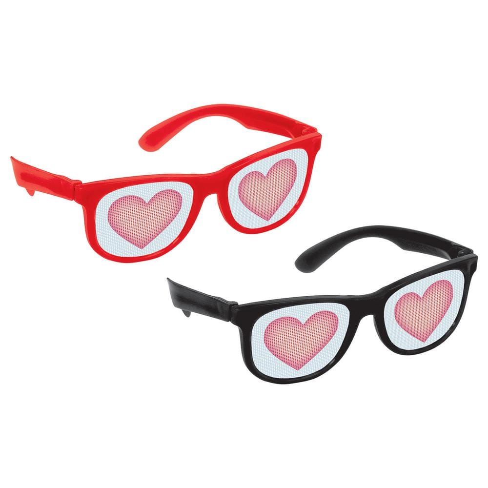 Amscan Plastic Heart Printed Valentine's Day Glasses (10-Count) 250645 ...