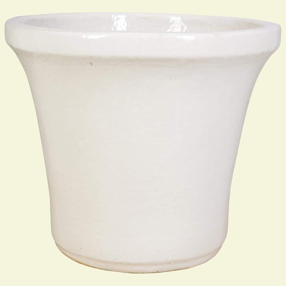 21 in. White Ceramic Tapered Cylinder GGC-9694D-W - The Home Depot