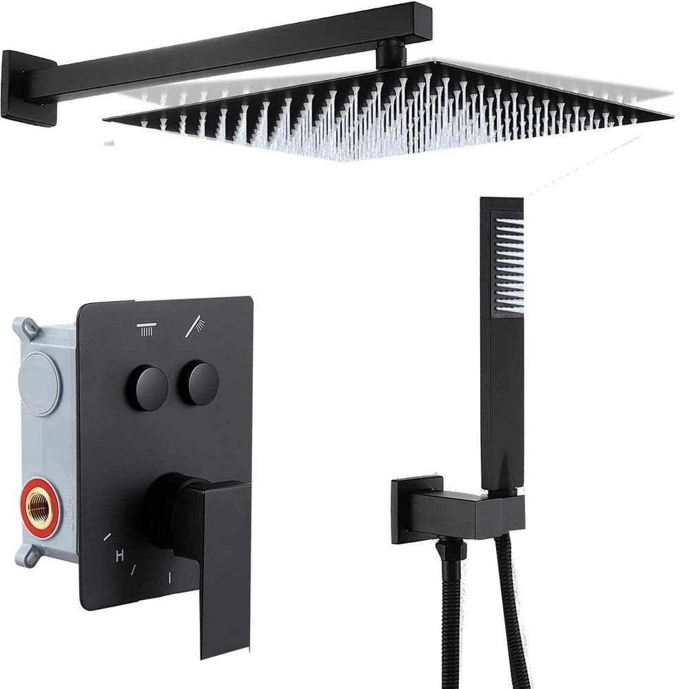 16 GAUGE SINKS Roxy 13.5 in. W 3 Jet Shower Tower in Matte Black 16GS ...