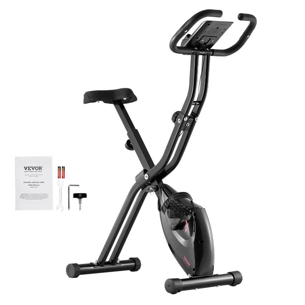 VEVOR Folding Exercise Bike, Foldable Fitness Stationary Bike ...