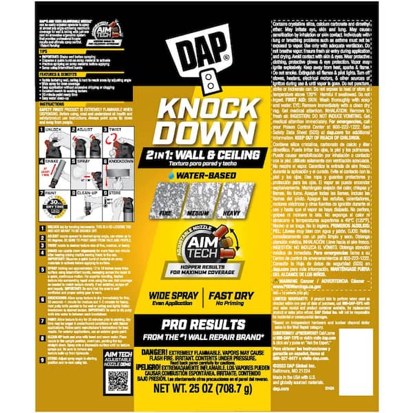 DAP Spray Texture 25 oz. Knockdown Water Based 2 in.1 Wall and Ceiling ...