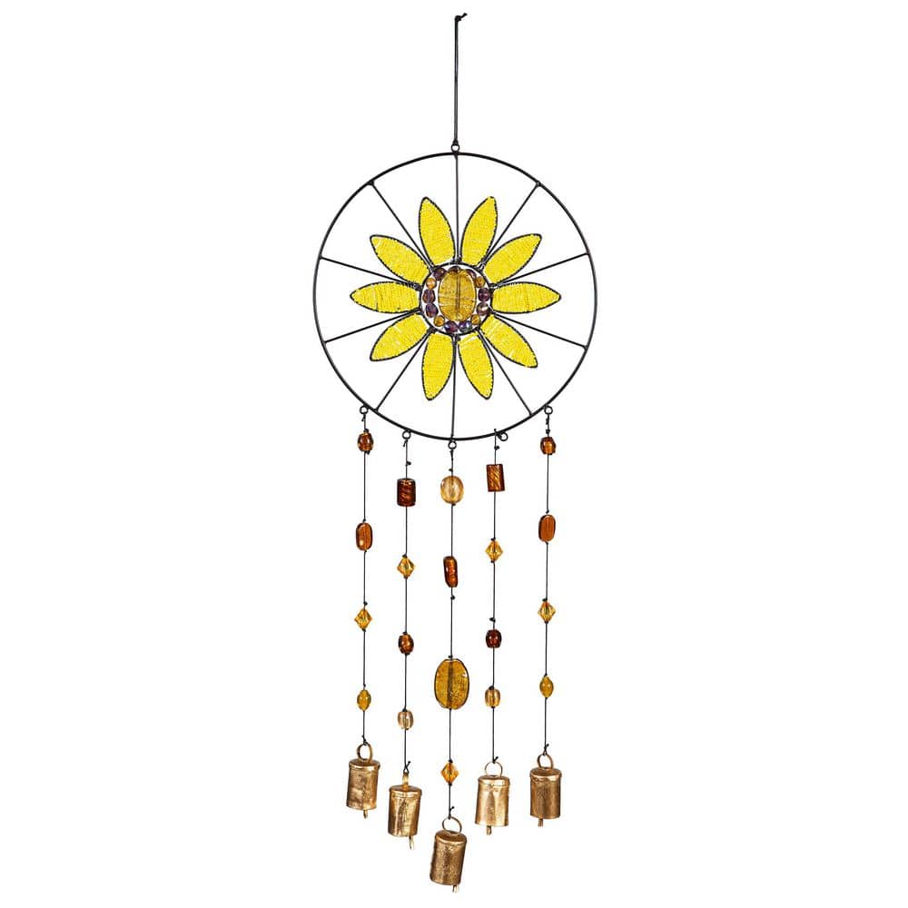Evergreen 38 in. Sunflower Beaded Wind Chime 2WC2517 - The Home Depot