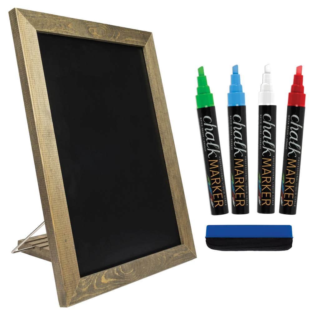 EXCELLO GLOBAL PRODUCTS 15 in. x 11 in. Adjustable Chalkboard, Brown ...