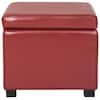 SAFAVIEH Jonathan Red Storage Ottoman HUD4007R - The Home Depot