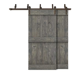 CALHOME 60 in. x 84 in. Mid-Bar Bypass Jungle Green Stained Solid Pine ...