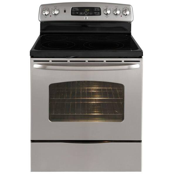 GE 5.3 cu. ft. Electric Range with Self-Cleaning Convection Oven in ...