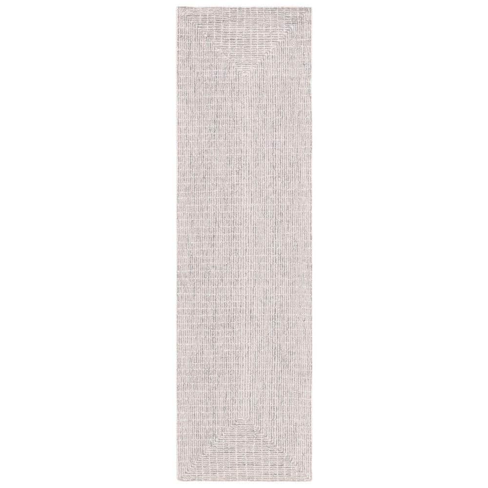 SAFAVIEH Abstract Gray/Ivory 2 ft. x 8 ft. Contemporary Marle Runner ...