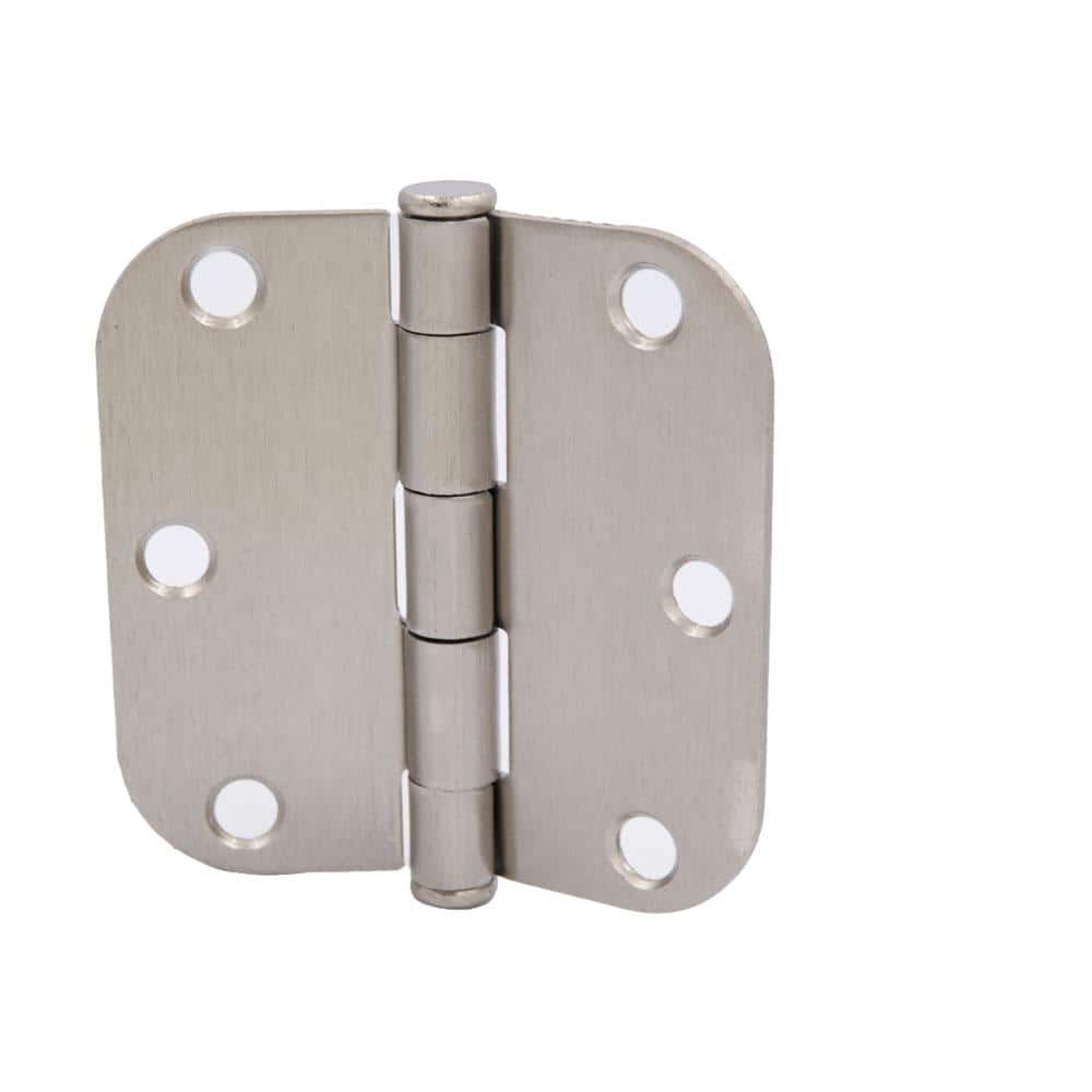 Everbilt 3 in. x 5/8 in. Radius Satin Nickel Squeak-Free Door Hinge ...